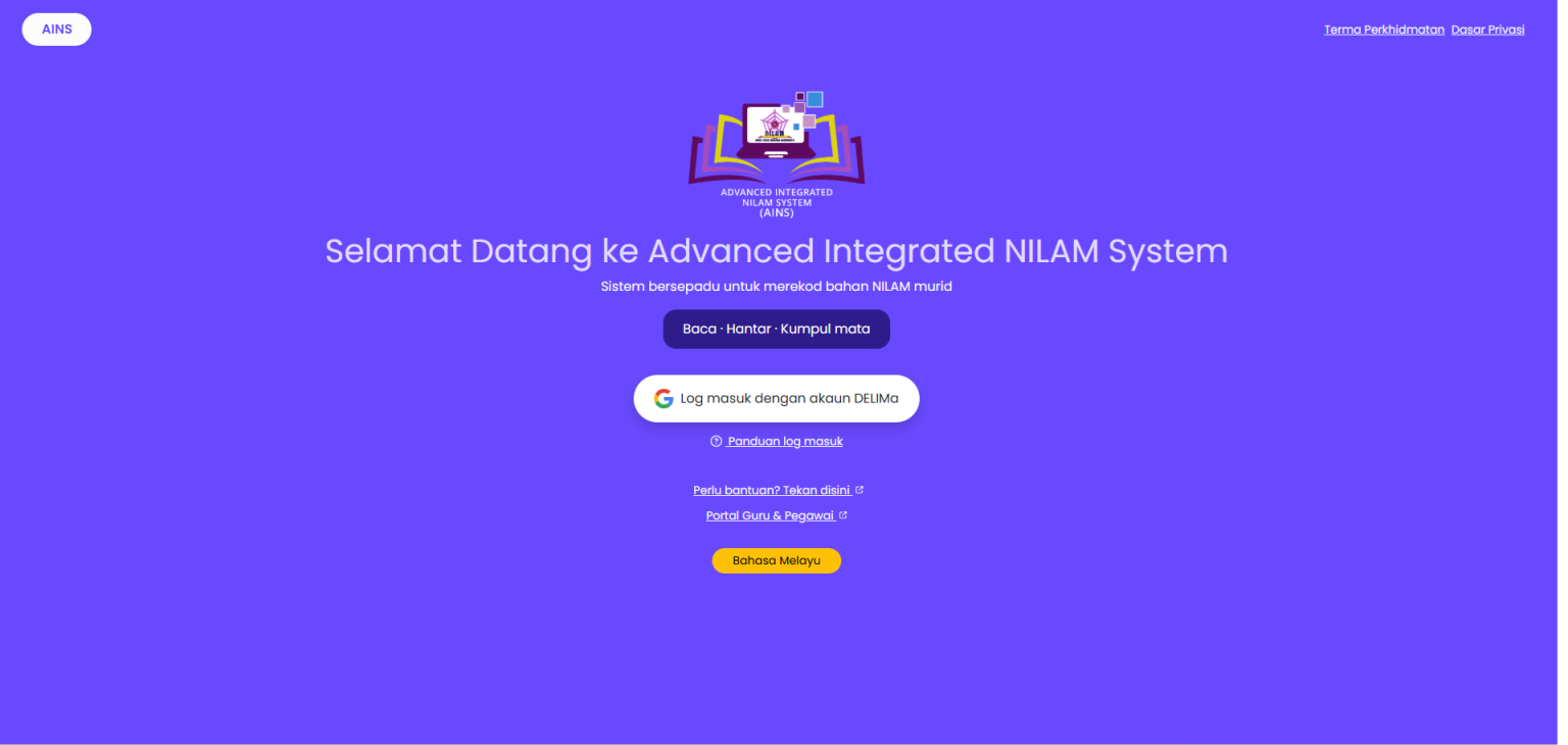 AINS NILAM : Panduan Lengkap Login & Rekod Bahan Bacaan