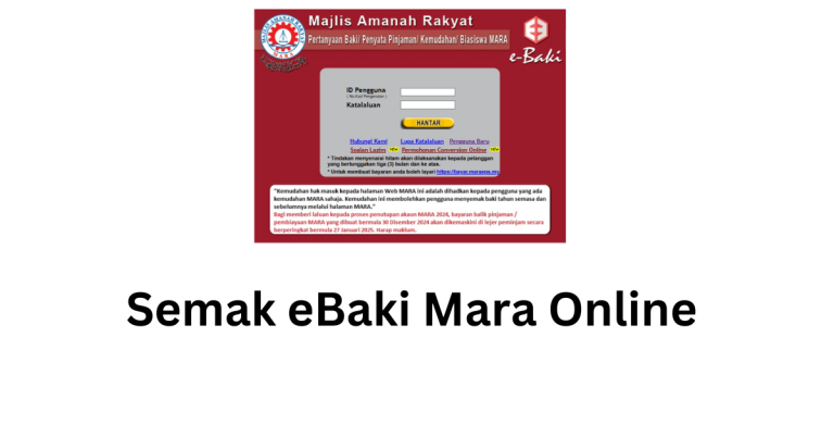 eBaki MARA : Semak Baki Pinjaman MARA Secara Online