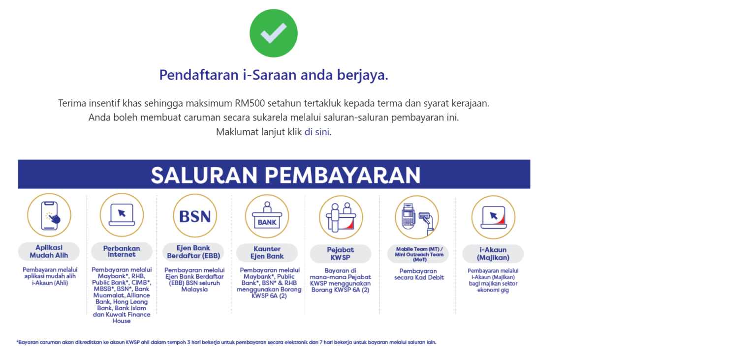 i-Saraan KWSP : Pendaftaran Permohonan, Syarat & Semakan