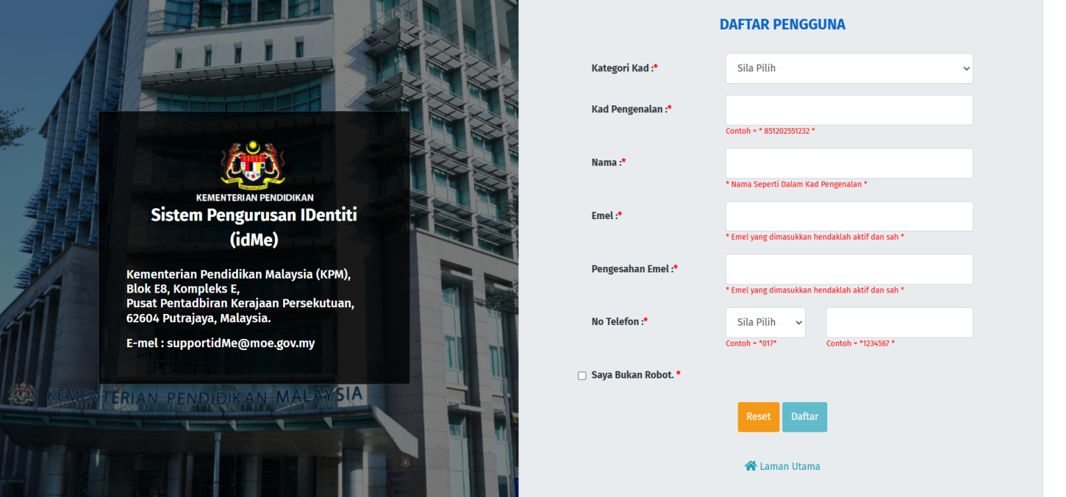 idME KPM Login Sistem Pengurusan Identiti 2025
